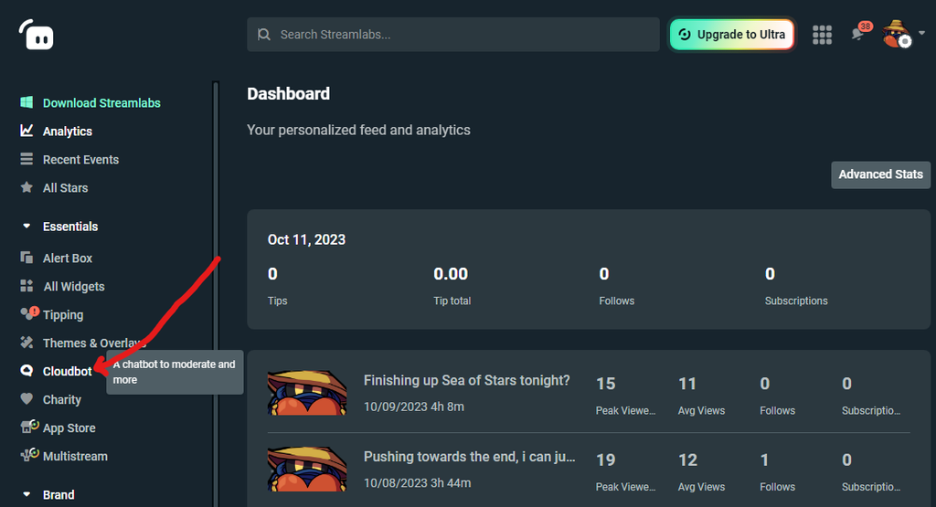 Setting Up StreamLabs Cloudbot - Show Me Your Bot